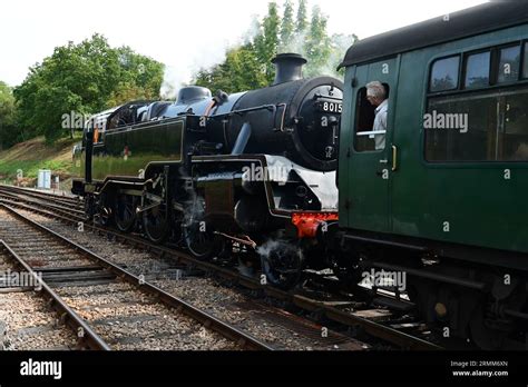 A Standard Class 4mt Tank Engine Pulling Out Of Horsted Keynes Station On The Bluebell Railway