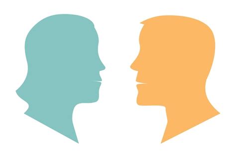 남자와 여자의 프로필 벡터 일러스트 레이 션 프리미엄 벡터