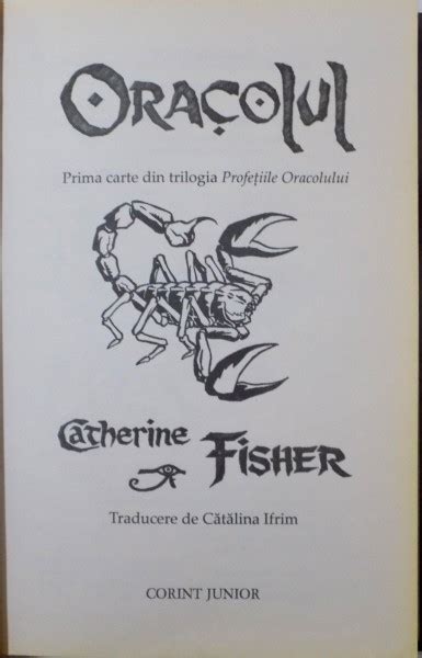 ORACOLUL , PRIMA CARTE DIN TRILOGIA PROFETIILE ORACOLULUI de CATHERINE ...