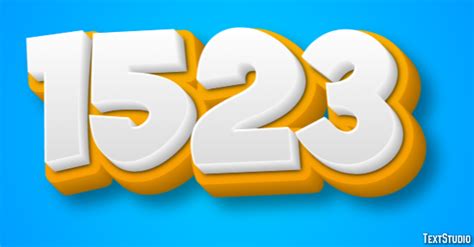 1523 Text Effect and Logo Design Number