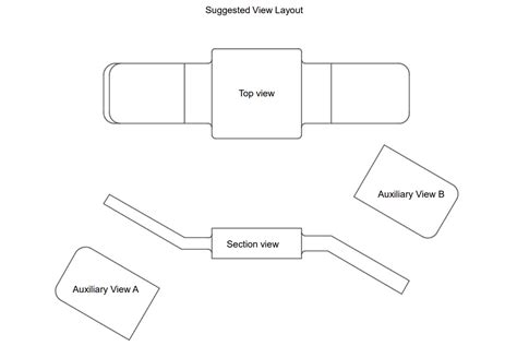 Solved In Autocad Draw The Top View Front Offset Section
