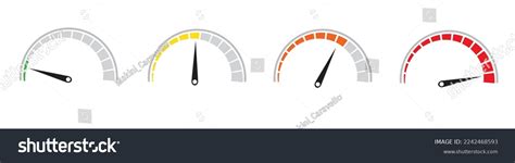 Speedometer Icon Set Customer Satisfaction Indicator Stock Vector Royalty Free 2242468593