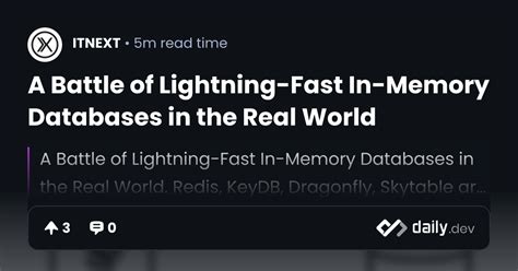A Battle Of Lightning Fast In Memory Databases In The