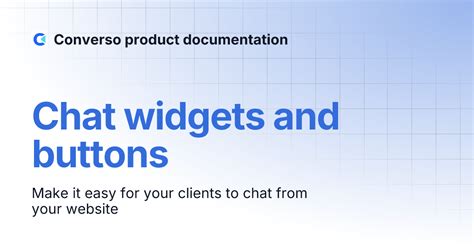 Chat Widgets And Buttons Converso Product Documentation