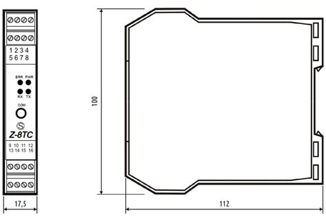 8 CH thermocouple input module RS485 Z 8TC Seneca ZTF Lāsma