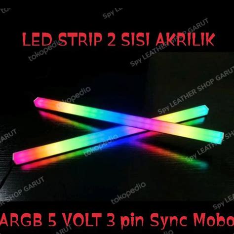 Jual Led Strip Argb 2 Sisi Akrilik 5 Volt 3 Pin Sync Mobo 15cm X 17cm