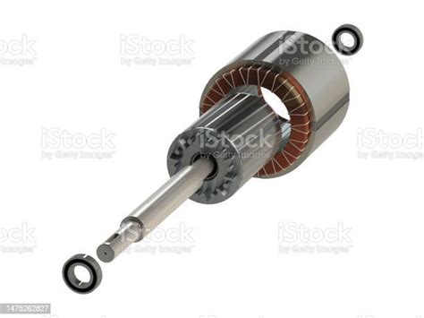 고정자 및 로터 폭발 보기 프레젠테이션 전기 모터용 예비 부품 흰색 배경에 격리된 3d 렌더링 대전에 대한 스톡 사진 및 기타 이미지 Istock