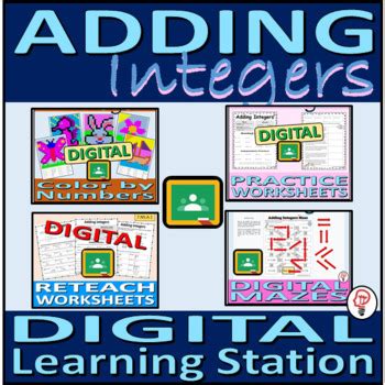 Adding Integers DIGITAL Learning Station BUNDLE By Rethink Math Teacher