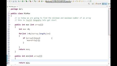 Find Maxmin From An Array Using Java Youtube