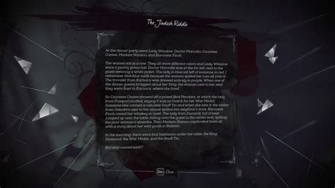 Jindosh Riddle From Dishonored 2 Rpuzzles