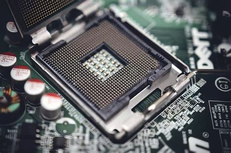 Comptuer Processor And Motherboard Microchip Details Close View Hi