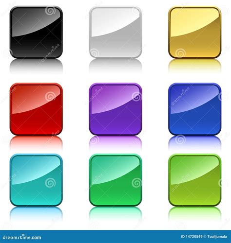 Color Square Buttons Stock Vector Illustration Of Metallic 14720549