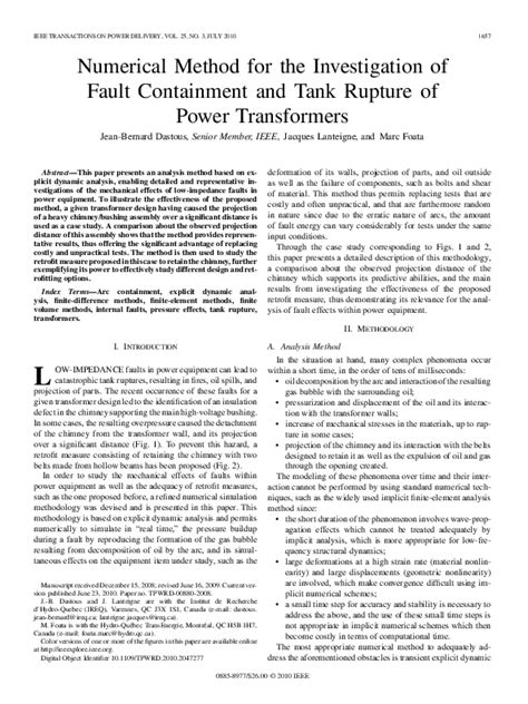 pdf numerical method for the investigation of fault containment and