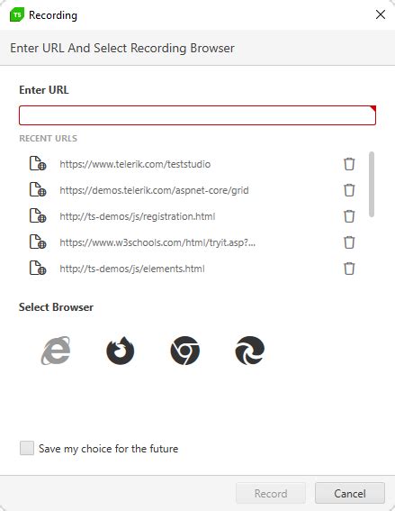 Record Tests In Test Studio Progress Test Studio