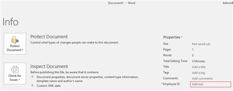 Document Properties Word 2016 Polrecruise