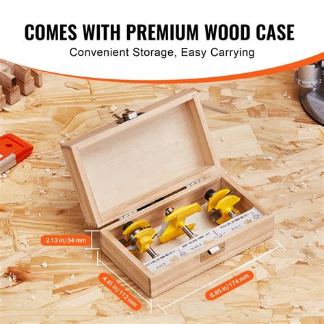 Vevor Router Bits Set 3 Pieces Carbide Router Bit 1 4 Inch Shank