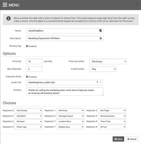 Flexible Routing Menus Feature Ringsquared