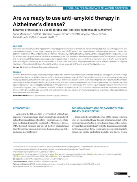 Pdf Are We Ready To Use Anti Amyloid Therapy In Alzheimers Disease