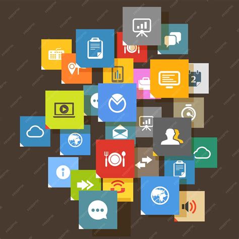 Premium Vector Web Color Tile Interface Template With Modern Business