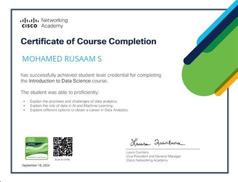 Mohamed Rusaam S On Linkedin Datascience Cisco Continuouslearning Careerdevelopment