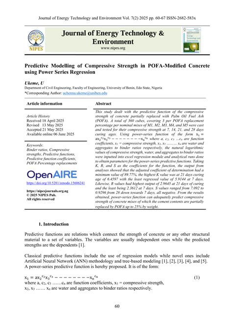 Pdf Predictive Modelling Of Compressive Strength In Pofa Modified