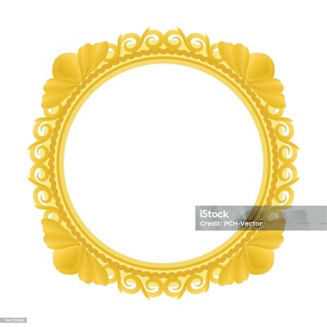 흰색 배경에 사진과 사진을 위한 꽃 장식이 있는 거울을 장착하기 위한 골드 올드 로얄 테두리 빈 화려한 프레임 0명에 대한 스톡 벡터 아트 및 기타 이미지 Istock