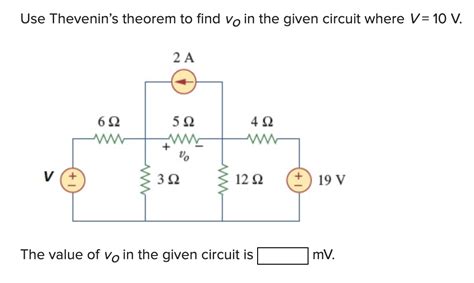 Solved Use Thevenin's theorem to find vO in the given | Chegg.com