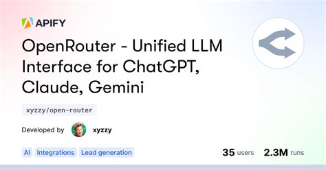 Openrouter Unified Llm Interface For Chatgpt Claude Gemini Api In Python · Apify