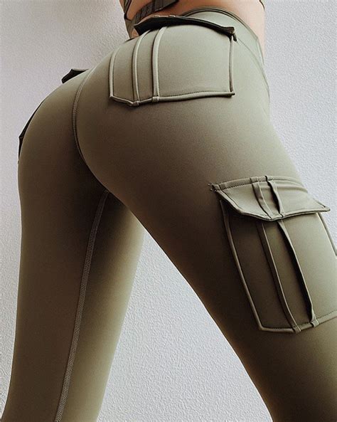 Emmiol Free Shipping 2026 Butt Lift Pocket Active Legging Chive Xl In Leggings Online Store