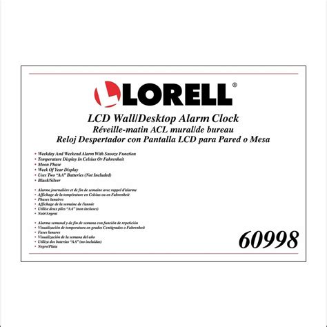 Llr 60998 Lorell Lcd Wallalarm Clock Lorell Furniture