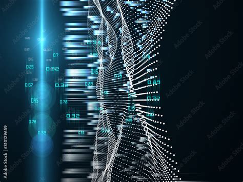 Abstract Futuristic Concept Of Predictive Analysis Big Data Quantum Virtual Cryptography