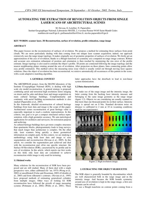 Pdf Automating The Extraction Of Revolution Objects From Single Laser
