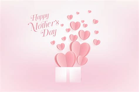 선물 상자 엽서와 함께 마음입니다 핑크 배경 요소를 비행 하는 종이 해피 어머니의 날 인사말 카드입니다 0명에 대한 스톡 벡터 아트 및 기타 이미지 Istock
