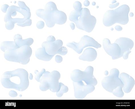 Liquid 3d White Shapes Abstract Fluid Morphing Organic Compositions