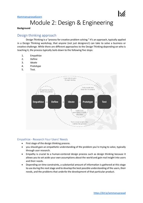 DE Module 2 Sample Answers Module 2 Design Engineering Background Design Thinking Approach
