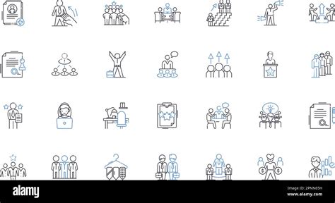 Co Workers Line Icons Collection Collaboration Teamwork Communication Synergy Support
