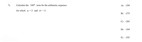 Solved Calculate The 100th Term For The Arithmetic Chegg Com