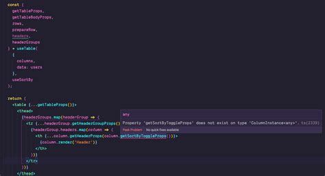Typescript Discussion Issue TanStack Table GitHub
