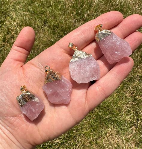 Rose Quartz Pendant Raw New Moon Beginnings