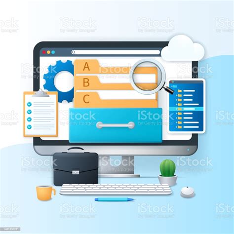 Electronic File Organization 3d Concept Stock Illustration Download Image Now Business