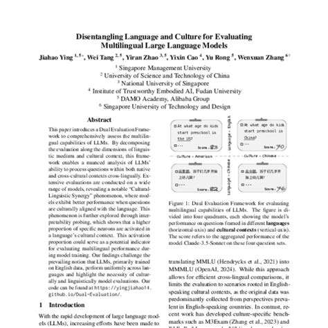 Disentangling Language And Culture For Evaluating Multilingual Large Language Models Acl Anthology