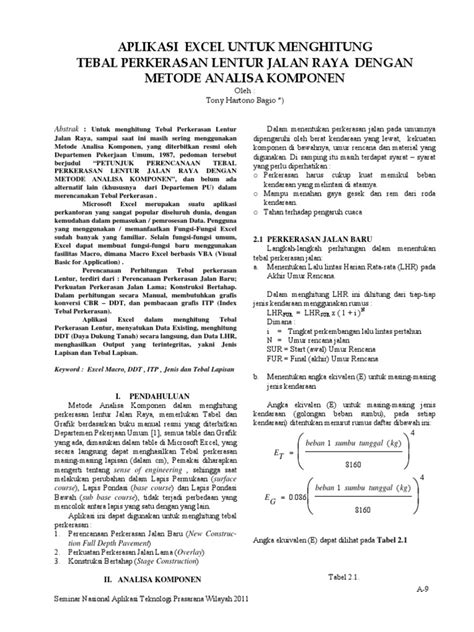 A2 Aplikasi Excel Untuk Menghitung Pdf Pdf Teknologi And Rekayasa