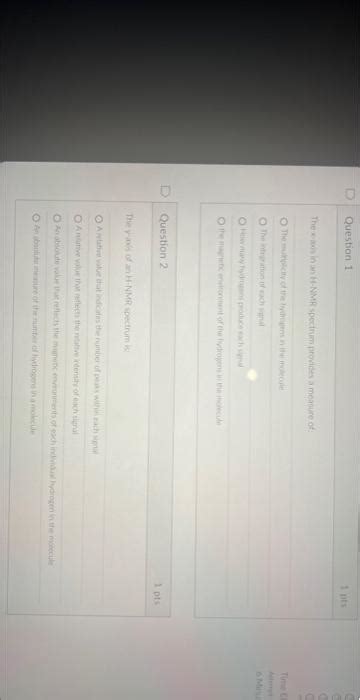 Solved Question 1ptithe X Axis In An H Nmr Spectrum