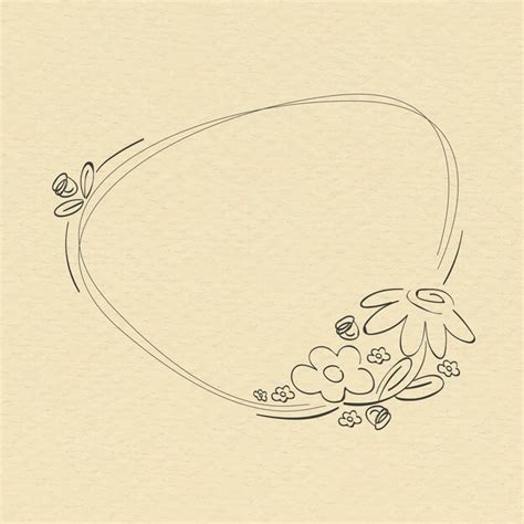 손으로 그린 꽃 화환 벡터 무료 벡터