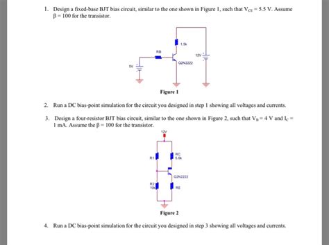 Solved Design A Fixed Base BJT Bias Circuit Similar To Chegg