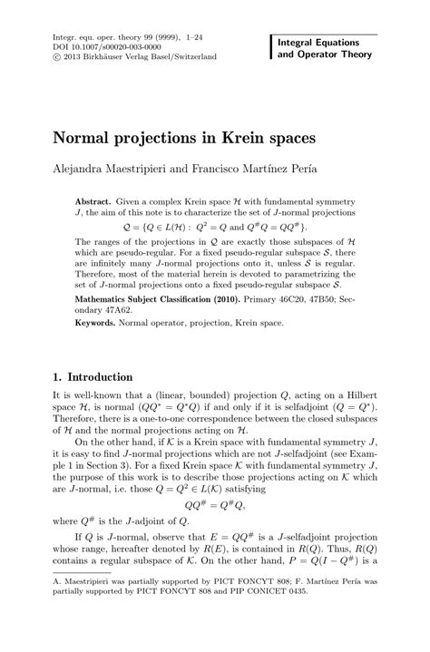 PDF Normal Projections In Krein Spaces
