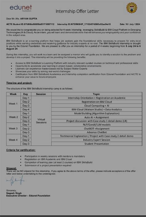 Aryan Gupta On Linkedin Ibm Ai Cloudcomputing Internship Learningjourney Edunetfoundation