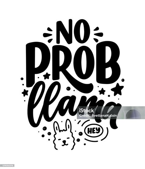 라마에 대한 재미있는 손 그린 글자 인용 인쇄 및 포스터 디자인을위한 멋진 문구 영감을 주는 어린이 슬로건 인사말 카드 템플릿 벡터 검은색에 대한 스톡 벡터 아트 및 기타