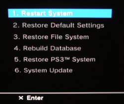 PS Recovery Menu