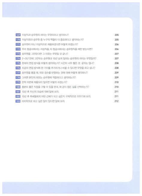 알라딘 미리보기 스튜어디스 면접 답변 매뉴얼